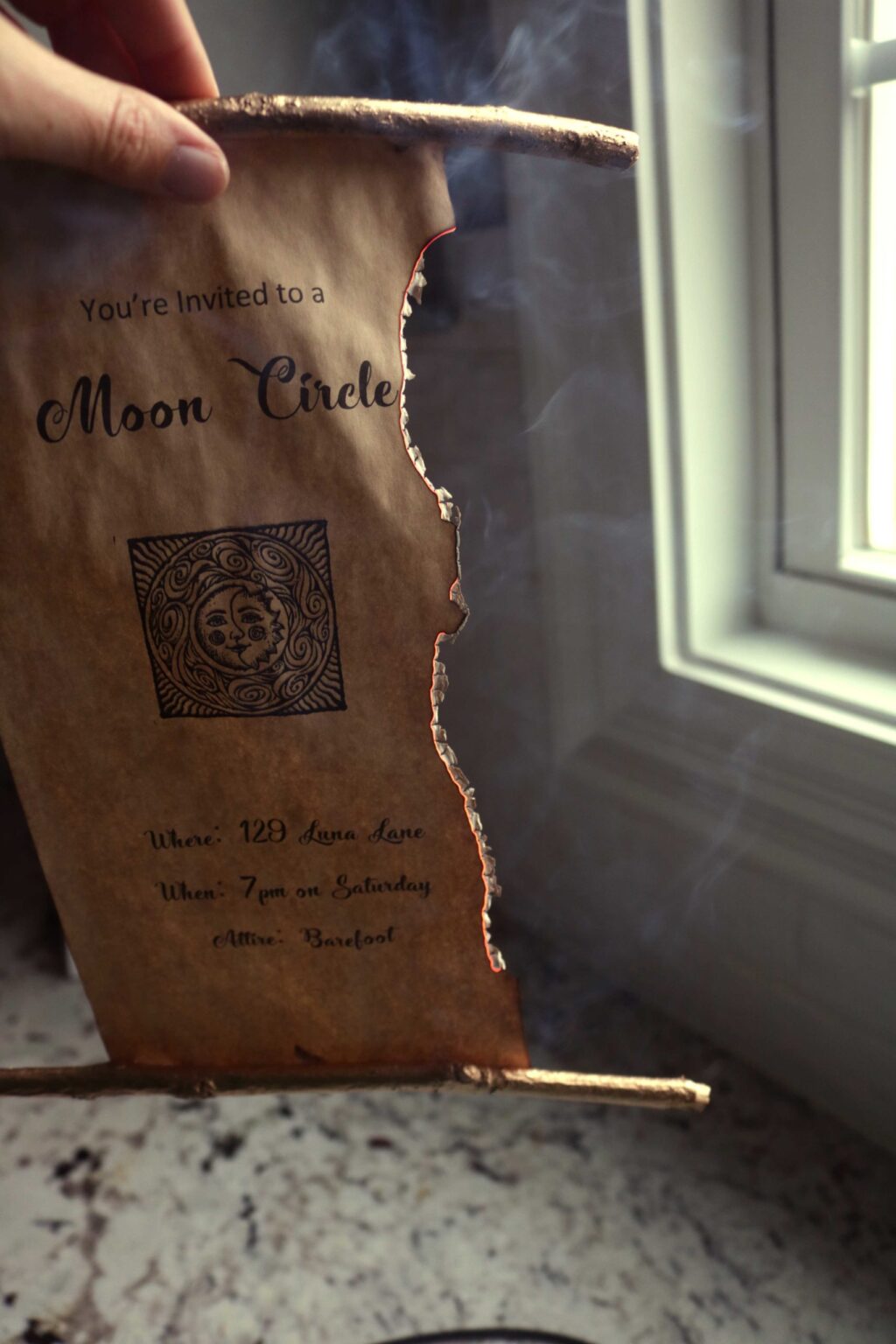 Moon Circle Spell Scroll Invitations (DIY, Esbat)