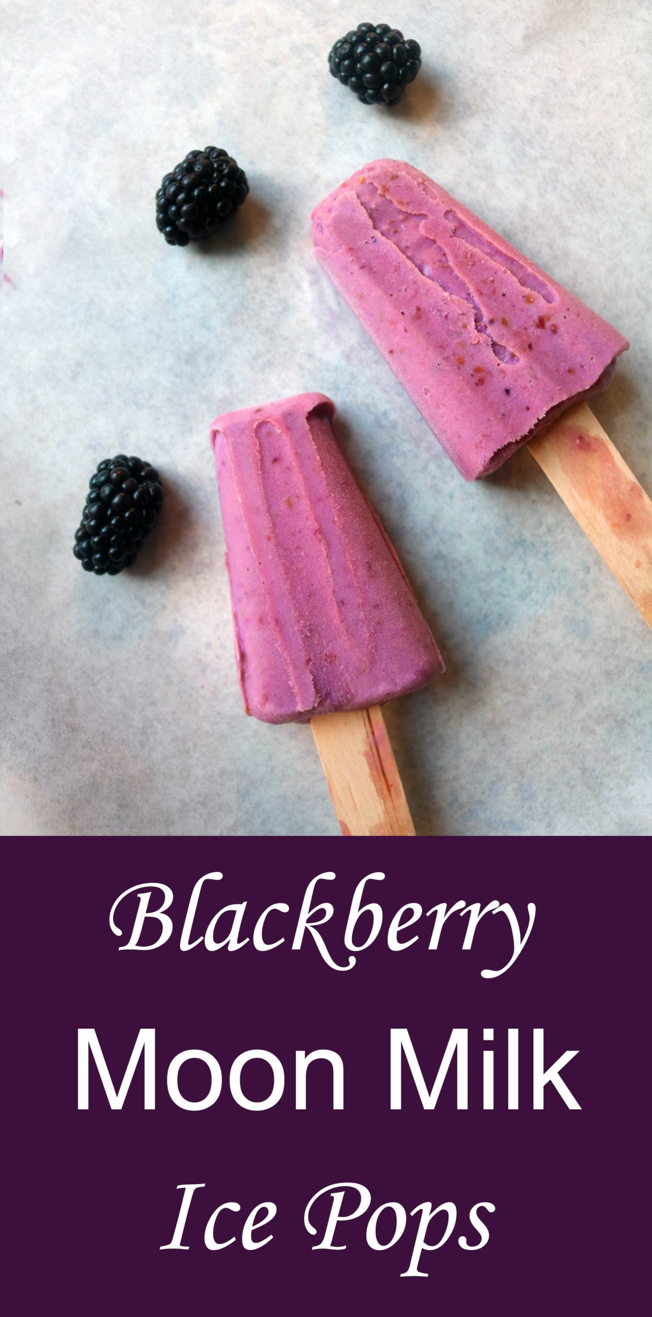 Blackberry Moon Milk Ice Pops with Ashwagandha