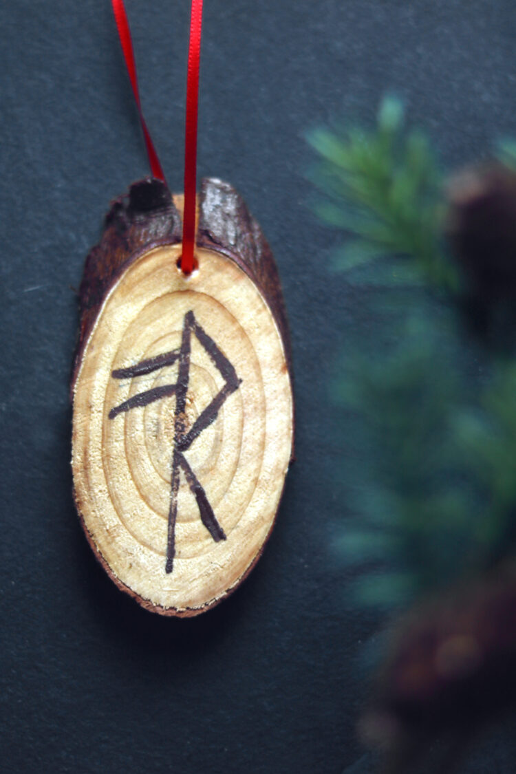 Yule Tree Rune Ornaments Wood Craft